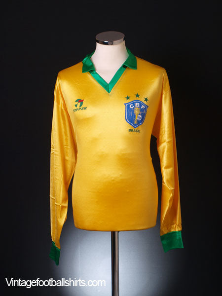 1986-87 Brazil Home Zico Shirt #10 L | Vintage Football Shirts