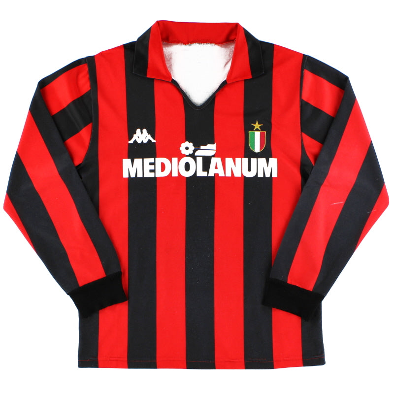 1988-89 AC Milan Kappa Home Shirt L/S XL | Vintage Football Shirts