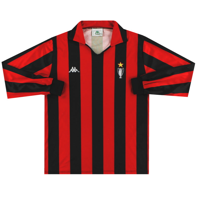1989-90 AC Milan Kappa Home Shirt L/S L | Vintage Football Shirts