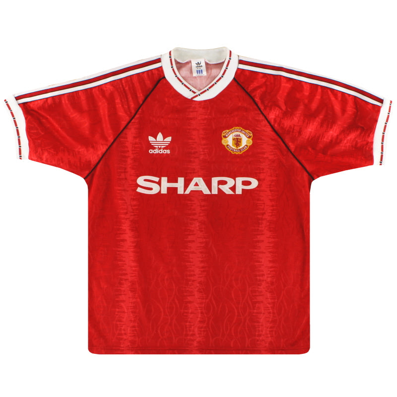 1990-92 Manchester United adidas Home Shirt L | Vintage Football Shirts