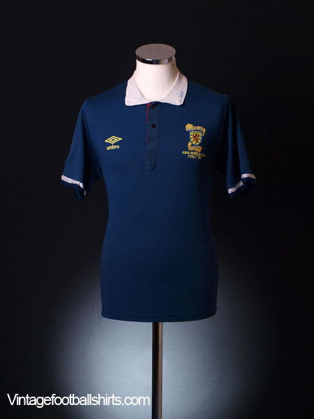 1990 Scotland 'World Cup' Home Shirt S | Vintage Football Shirts