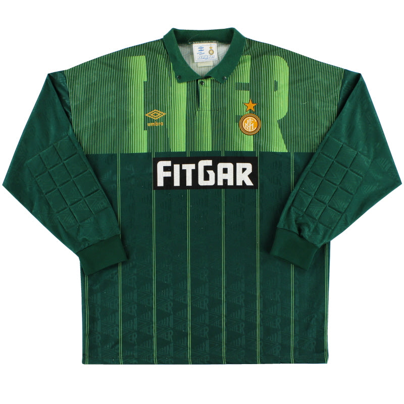 1991-92 Inter Milan Goalkeeper Shirt XL | Vintage Football Shirts