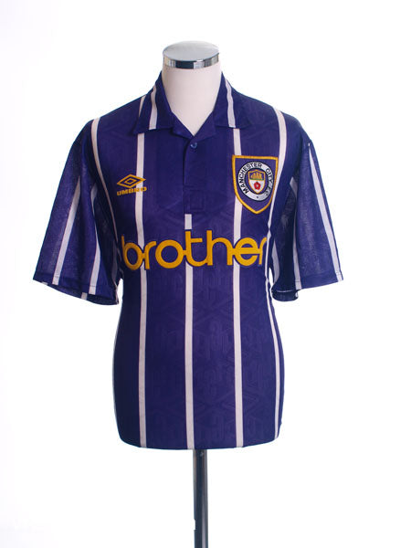 1992-94 Manchester City Away Shirt L | Vintage Football Shirts