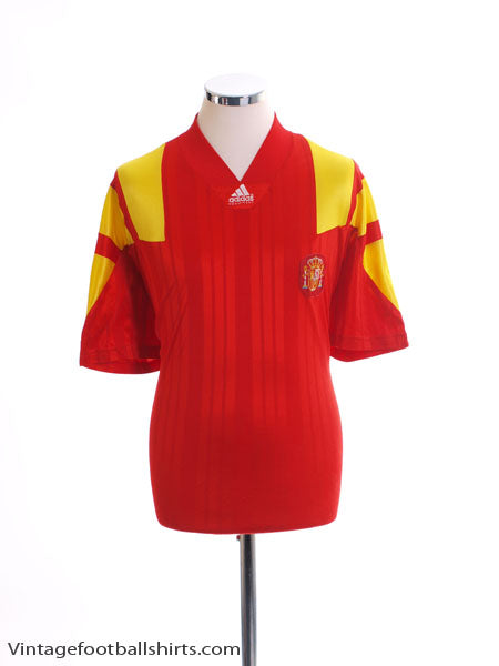 1992-94 Spain Home Shirt L | Vintage Football Shirts