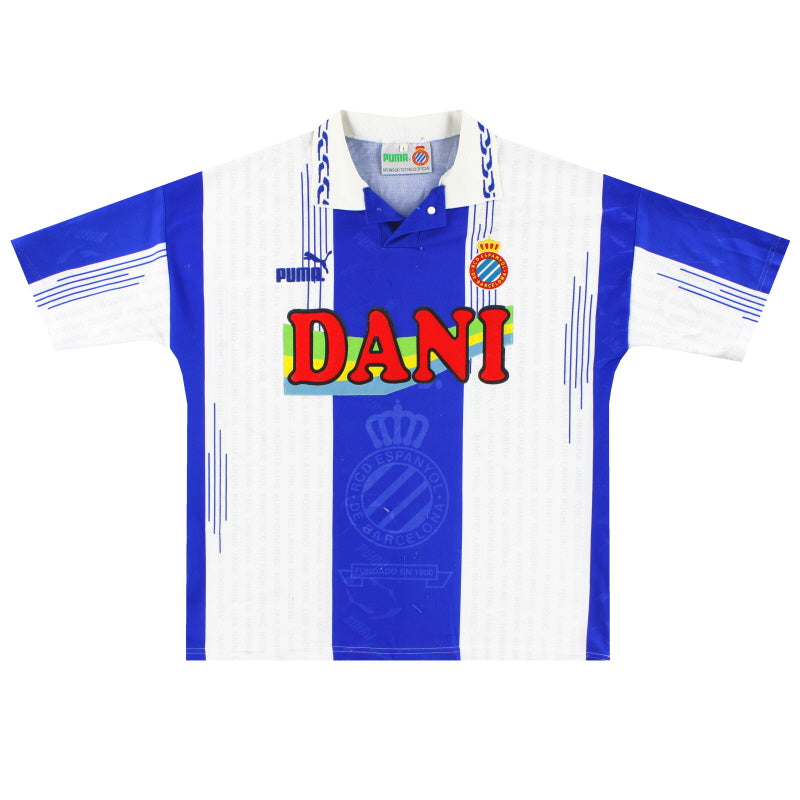 1995-96 Espanyol Puma Home Shirt L | Vintage Football Shirts