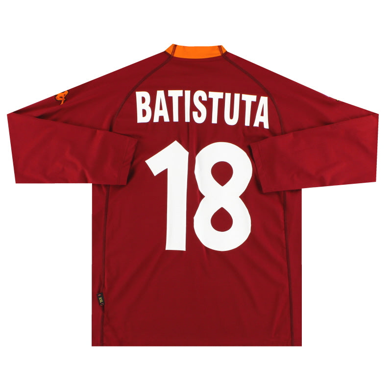 2000-01 Roma Kappa Home Shirt Batistuta #18 L/S *As New* XXL – Vintage ...