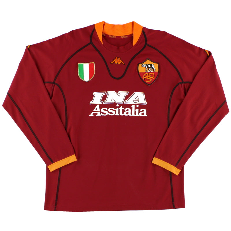 2001-02 Roma Kappa Home Shirt L/S *Mint* XXL | Vintage Football Shirts