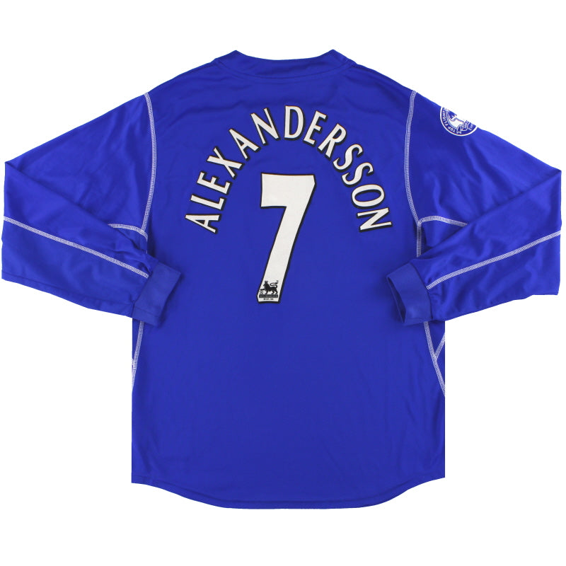 2002-03 Everton Puma Home Shirt Alexanderson #7 L/S XL | Vintage ...
