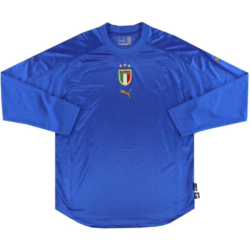 2004-06 Italy Puma Home Shirt L/S M | Vintage Football Shirts