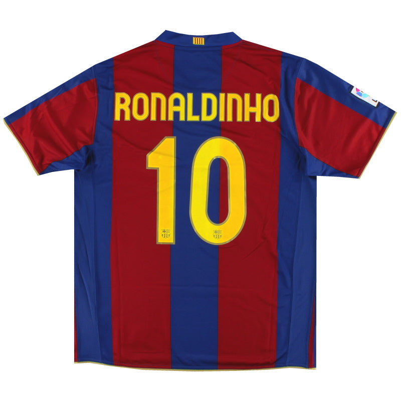 2007-08 Barcelona Nike Home Shirt Ronaldinho #10 *w/tags* L 237741-655 ...
