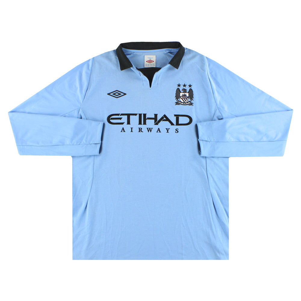 2012-13 Manchester City Umbro Home Shirt L/S XL | Vintage Football Shirts
