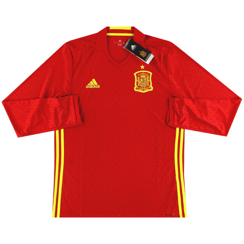 2016-17 Spain adidas Home Shirt L/S *w/tags* M AA5784 | Vintage ...