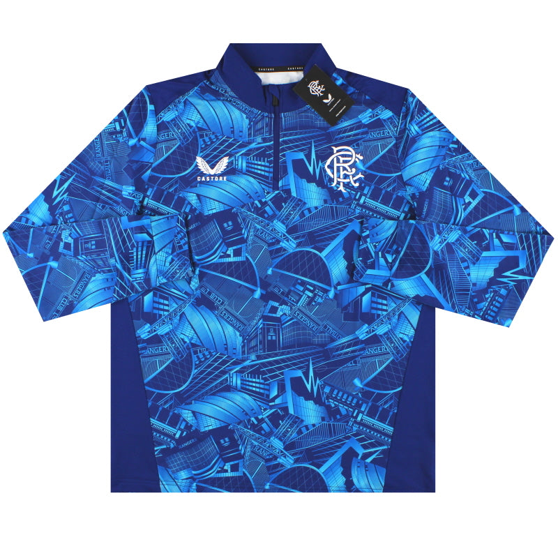 2023-24 Rangers Castore Stadium Print 1/4 Zip Top *BNIB* L TM5628-167 ...