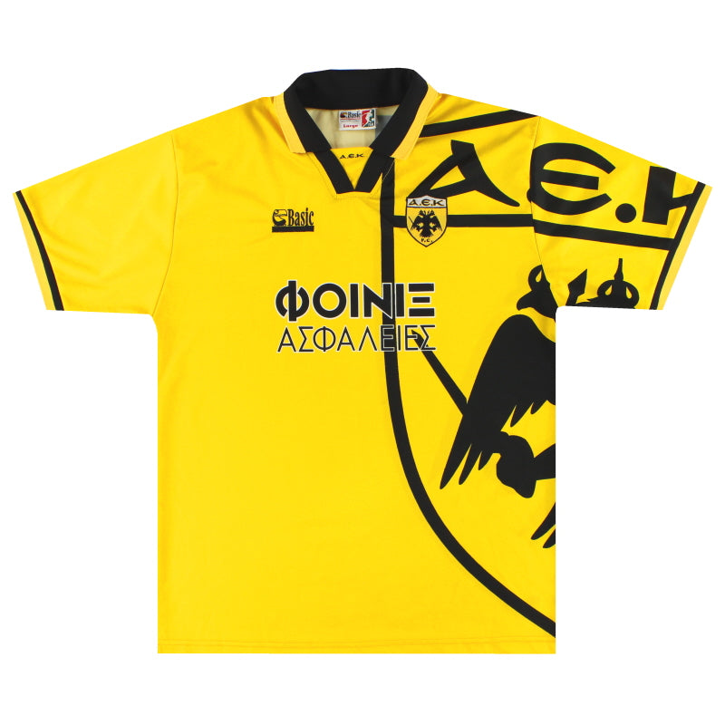 1993-94 AEK Athens Home Shirt L | Vintage Football Shirts
