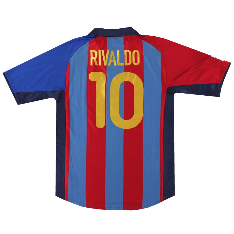 2001-02 Barcelona Nike Home Shirt Rivaldo #10 L | Vintage Football Shirts