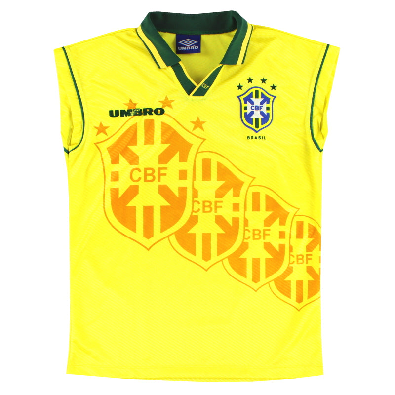 1994-95 Brazil Umbro Home Vest L | Vintage Football Shirts